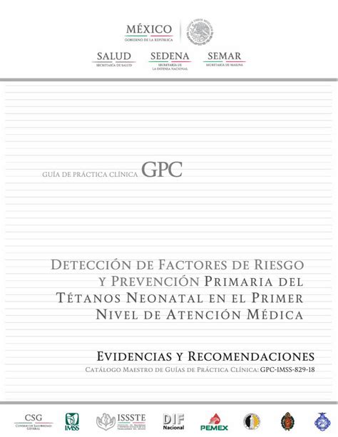 Pdf Gpc Imss Gu A De Pr Ctica Cl Nica Gpc Detecci N De Factores