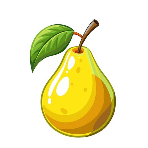 Pera Amarilla Aislada Sobre Un Fondo Blanco Vector Premium