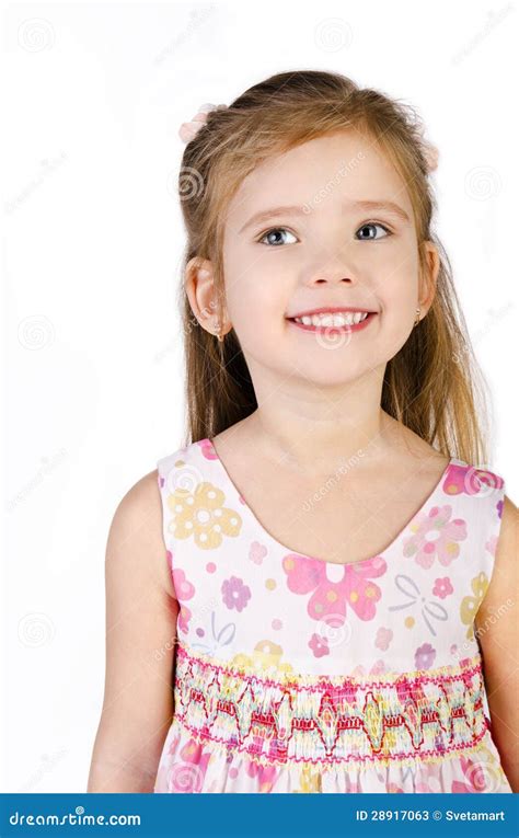 Portrait De Petite Fille De Sourire Mignonne Dans La Robe De Princesse