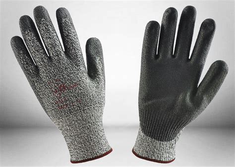 Customized Color PU Palm Coated Gloves Cut Level 5 Safety Gloves