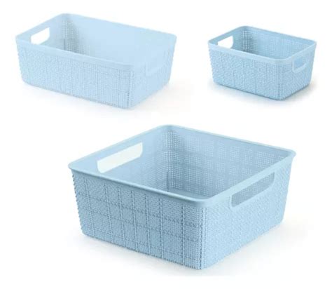 Kit 3 Cestos Organizador Multiuso Rattan Home Organizer Pmg MercadoLivre