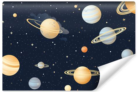 Fototapeta Dla Dzieci KOSMOS Planety Gwiazdy Galaktyka 450cm X 300cm