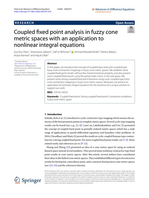 pdf coupled fixed point analysis in fuzzy cone metric spaces with an application to nonlinear