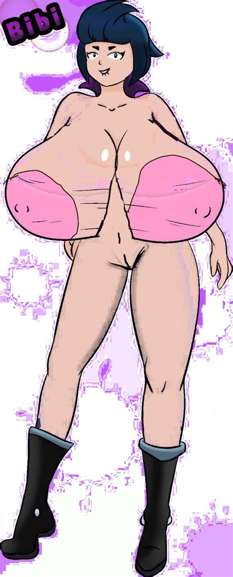 Xbooru 1girl Bibi Brawl Stars Big Breasts Black Hair Brawl Stars