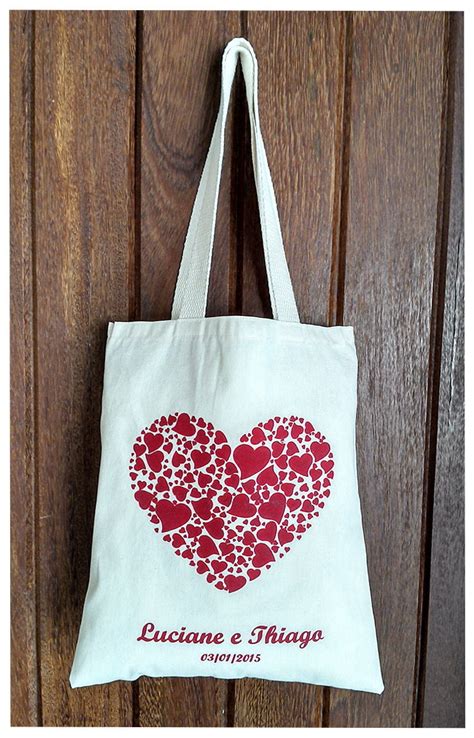 Sacola Ecológica Casamento Ecobag Lindos Brindes Elo7