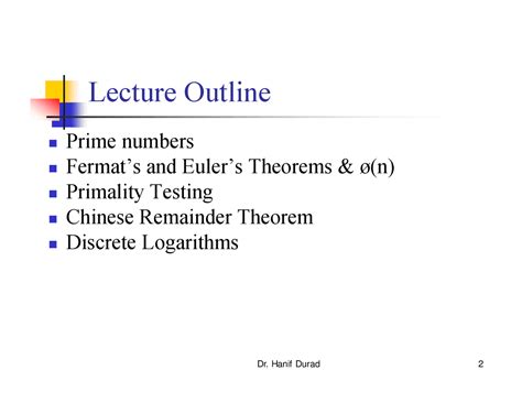 introduction to number theory computer security lecture slides slides computer security docsity