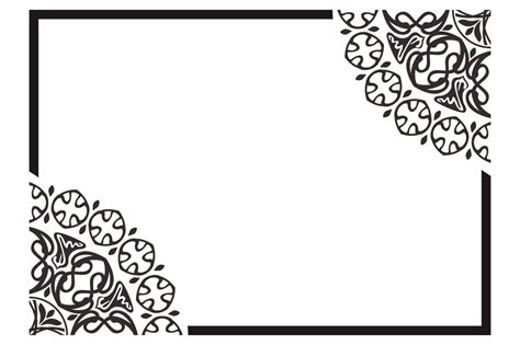 Black Mandala Ornament Border Design Png