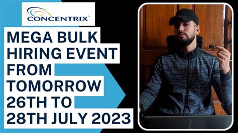 Concentrix Mega Bulk Hiring Event On 26th July To 28th July 2023 YouTube