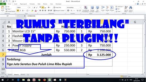 Cara Membuat Rumus Terbilang Di Excel Terlengkap
