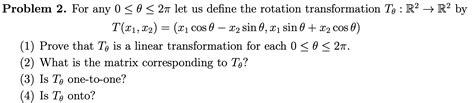 solved problem 2 for any 0≤θ≤2π let us define the rotation