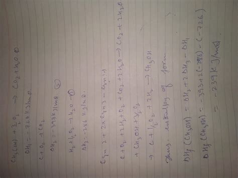 25 I Calculate The Standard Enthalpy Of Formation Of CH3OH L From