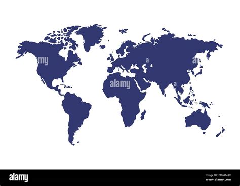 Silueta Del Mapa Mundial Todos Los Continentes E Islas De La Tierra En