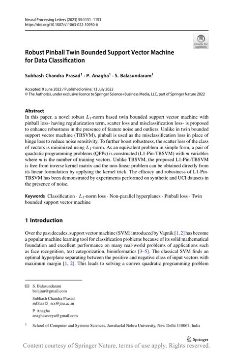 robust pinball twin bounded support vector machine for data classification request pdf