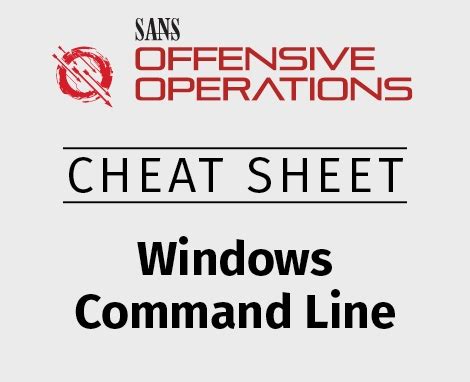 Windows Command Cheat Sheet Pdf