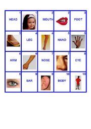 Body Memory Game ESL Worksheet By Daniel Vieira