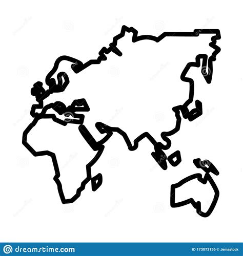 Antique Continents Maps Isolated Icon Stock Vector Illustration Of