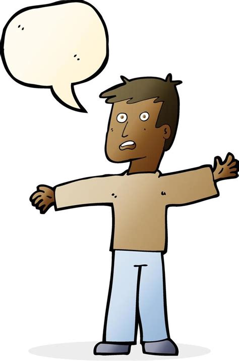 Caricatura Sorprendido Hombre Con Burbuja Del Discurso 12300022