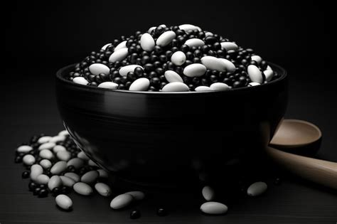 Premium Photo The Contrasting Harmony A Bowl Of Black And White Seeds