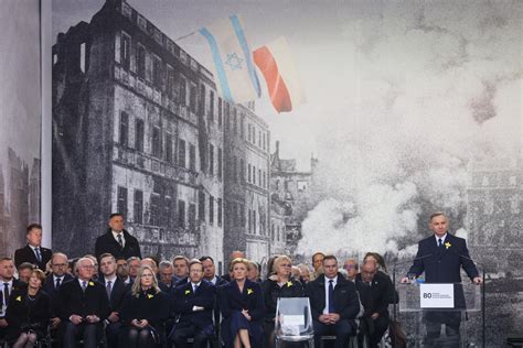 80 rocznica powstania w getcie Uroczystości przed Pomnikiem Bohaterów