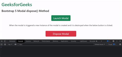 Bootstrap 5 Modal Dispose Method GeeksforGeeks