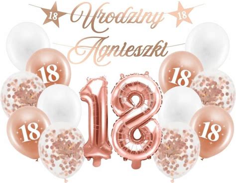 Zestaw Balonów 18 Balony Urodziny Rose Gold Ceny i opinie Ceneo pl