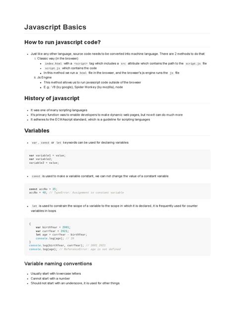 javascript basics how to run javascript code pdf information age software development