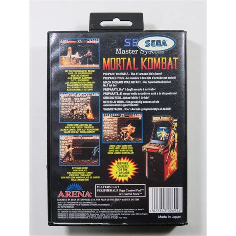 Trader Games Mortal Kombat Sega Master System Ms Pal Euro Sans