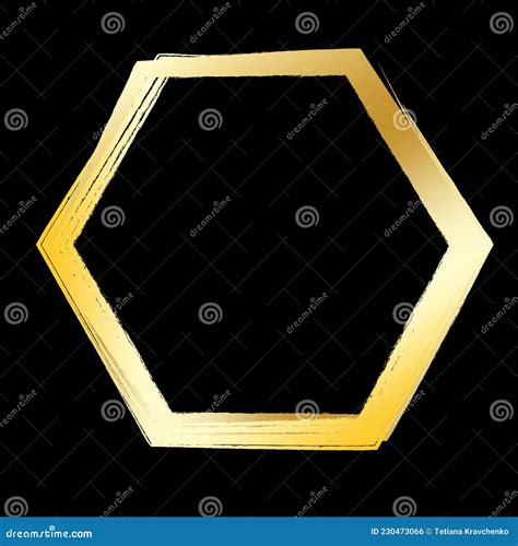 Icono Del Heptagon Dorado En El Fondo Negro Marco Geométrico Hermoso