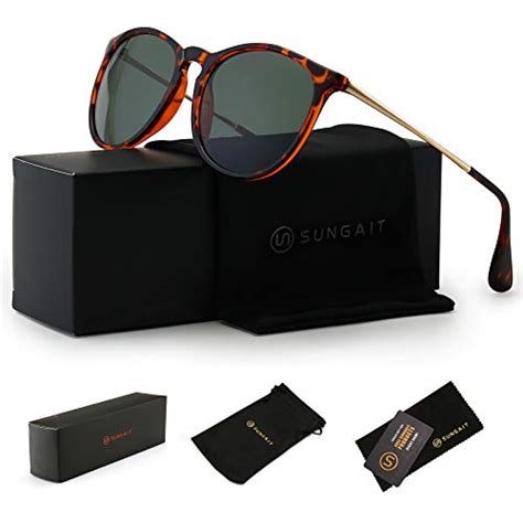 SUNGAIT Polarizzate Occhiali Da Sole Uomo Rotondi Retro Stile UV400