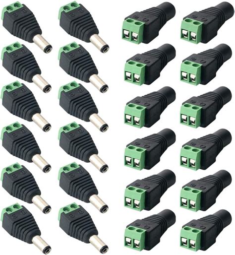 QitinDasen 12 Paare 5 5 X 2 1 Mm DC Stecker Verbinder 12V 24V DC