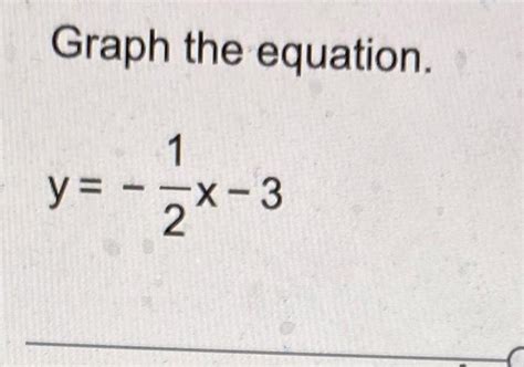 solved graph the equation y −21x−3graph the linear equation