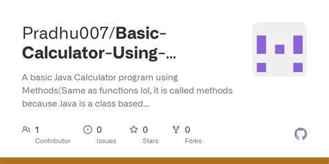 github pradhu007 basic calculator using methods in java a basic java calculator program using