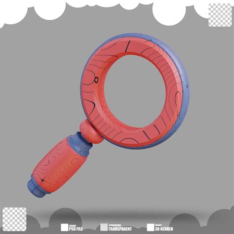 Premium PSD 3d Illustration Magnifying Glass 3