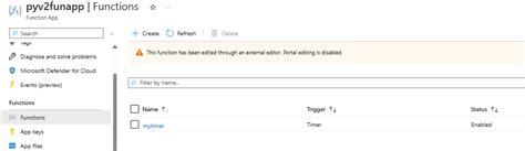 timer trigger azure function python v2 model after deployment to azure it says no