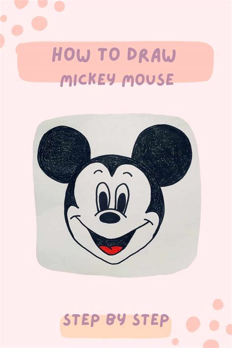How To Draw Mickey Mouse Face With Ears Basicdraw