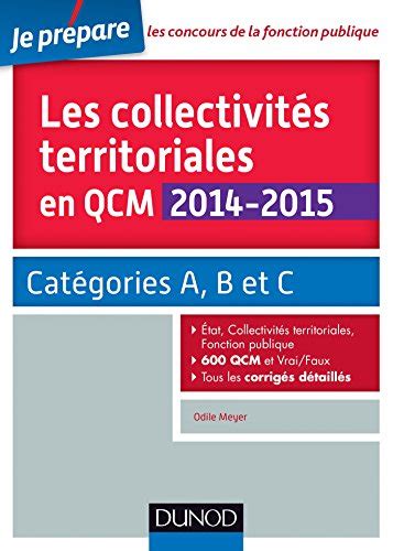 Les collectivités territoriales en qcm 2014 2015 catégories a b et
