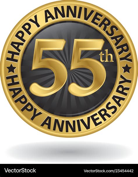 Happy Th Years Anniversary Gold Label Royalty Free Vector