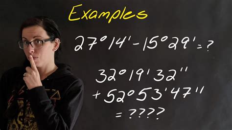 examples adding and subtracting degrees minutes and seconds youtube