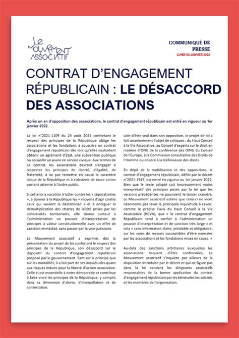 Contrat d engagement républicain Arc en Sed