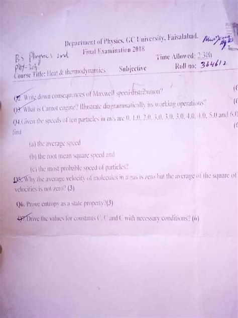 BS Physics GCUF Past Papers For Affiliated Colleges Talent Star Education