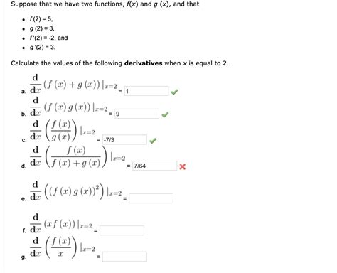 solved suppose that we have two functions f x and g x