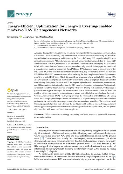 pdf energy efficient optimization for energy harvesting enabled mmwave uav heterogeneous networks