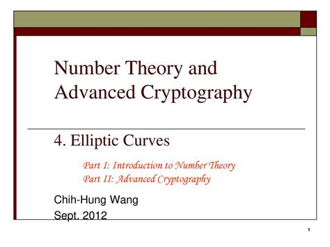 number theory and advanced cryptography 4 elliptic curves ppt download