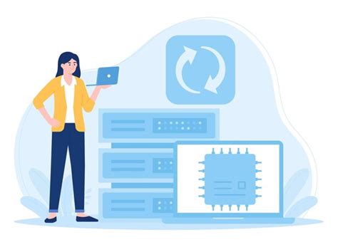 Premium Vector Backup Data On Laptop Concept Flat Illustration
