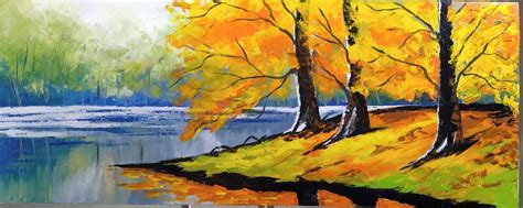Quadros Decorativos Pintura em Tela Paisagem Ipê Amarelo Elo7