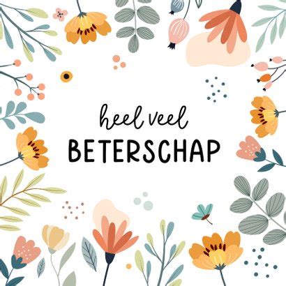 Beterschapskaart Met Kleurrijke Bloemen Kaartje2go