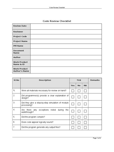 code review checklist computer engineering computer programming