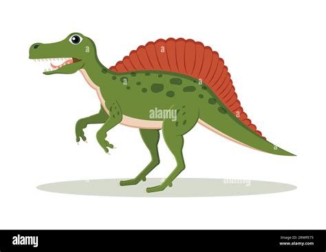 Spinosaurus Dinosaur Cartoon Character Vector Illustration Stock Vector