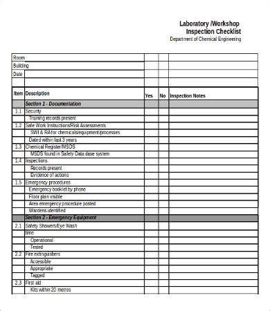 Electrical Checklist In Excel Format Inspection And Test Plan For