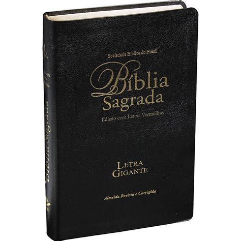 Bíblia Sagrada Preta Letra Gigante Edição Letras Vermelhas Sbb